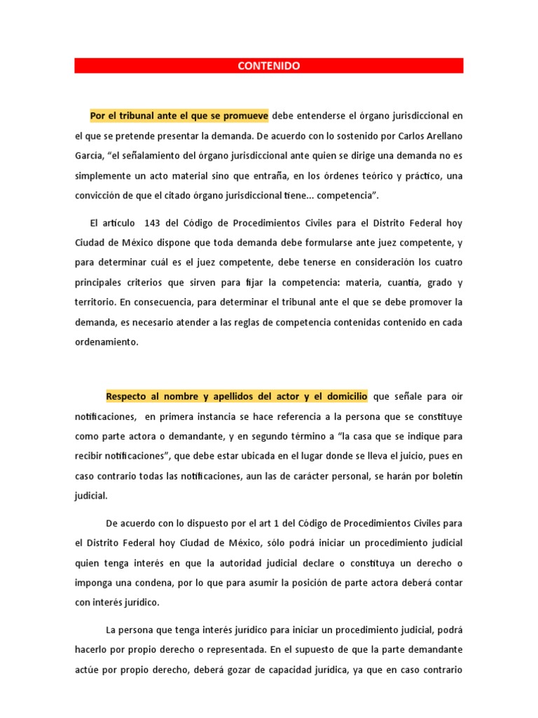 Como Redactar Un Escrito Inicial de Demanda. 1 | PDF | Demanda judicial ...