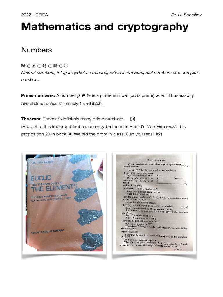 Mathematics and Cryptography: Numbers | PDF | Prime Number | Numbers
