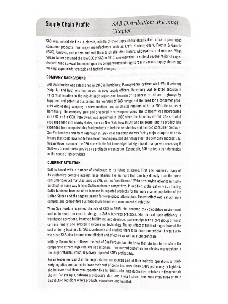 SAB Distribution - The Final Chapter | PDF