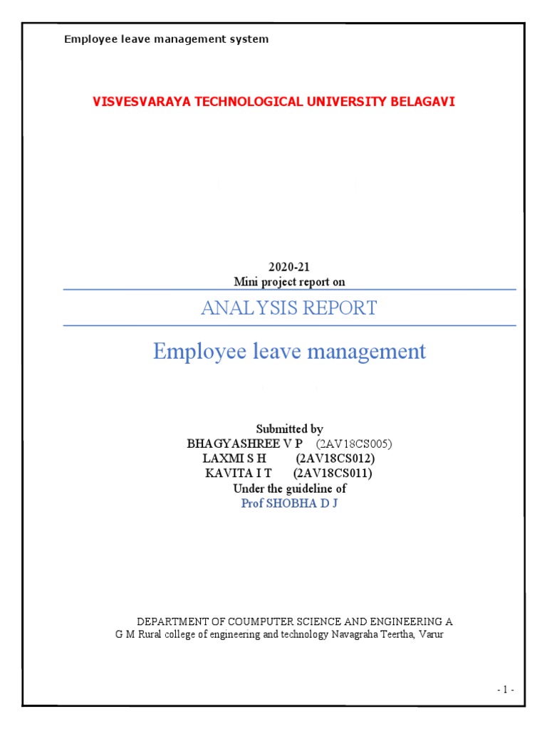 Employee Leave Management: Analysis Report | PDF | Input/Output | Databases