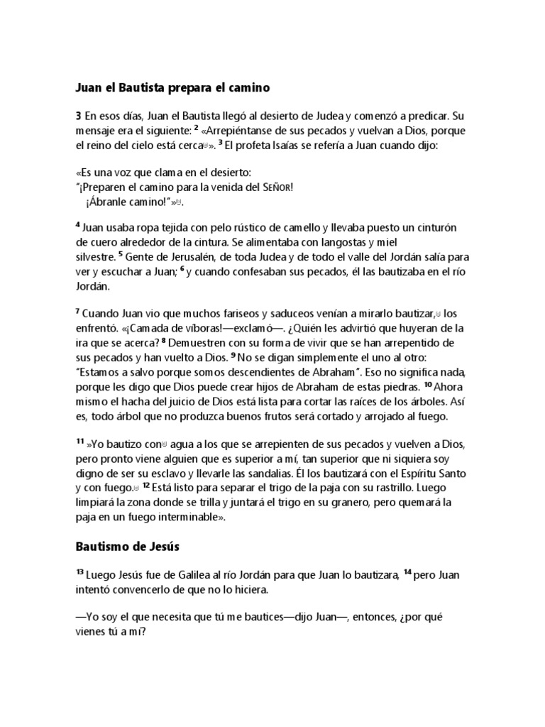 Mateo Capitulo 3 Version NTV | PDF