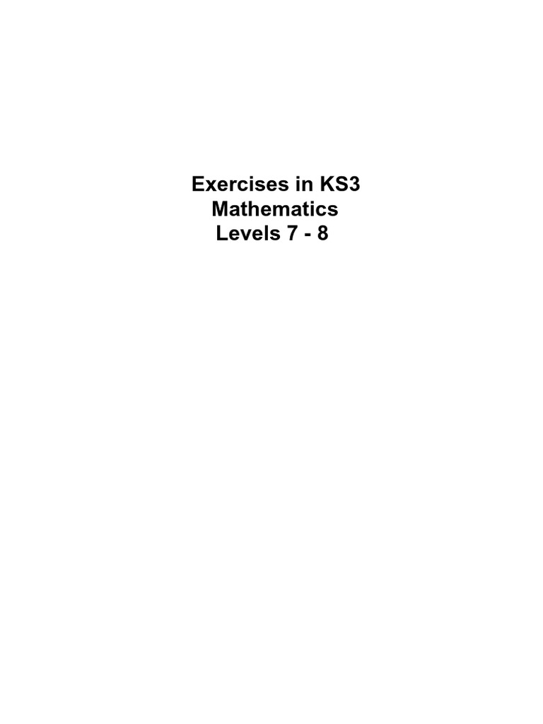 KS3 Mathematics Levels 7 - 8 Worksheets | PDF | Triangle | Area