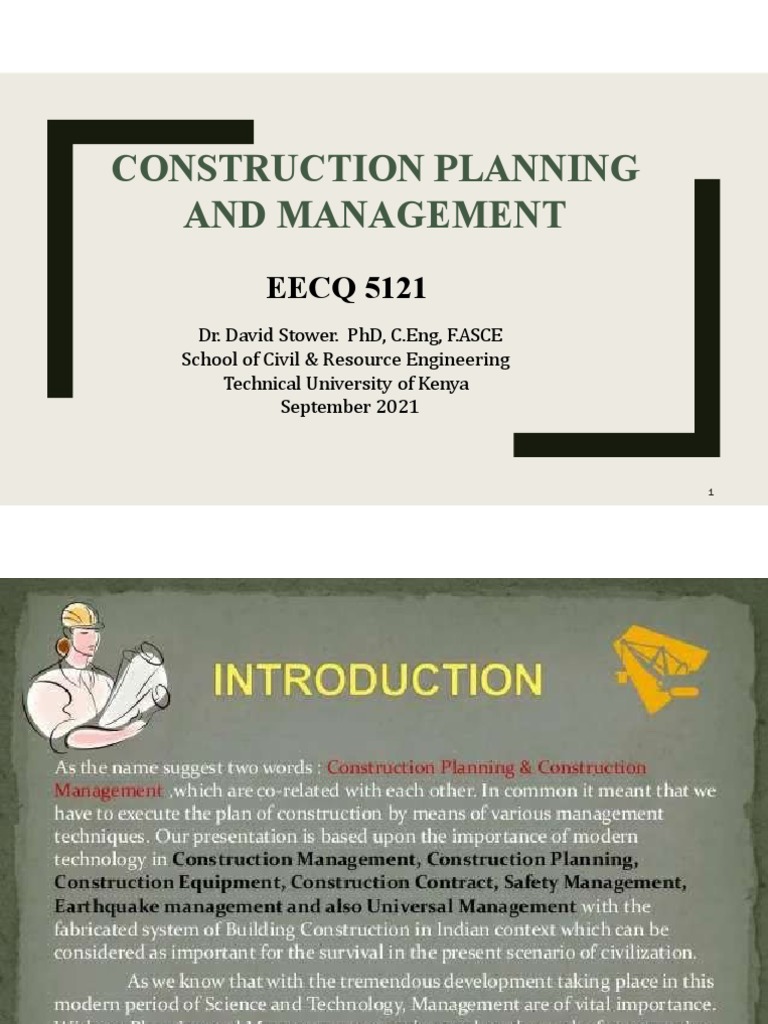 Construction Planning Management | PDF