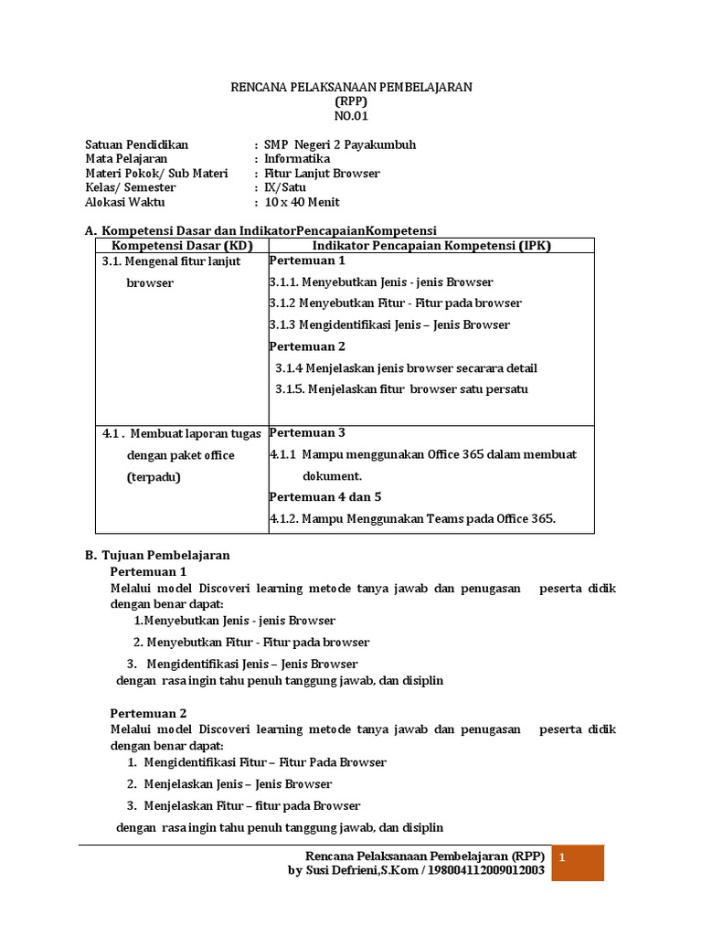 RPP Browser Lanjutan | PDF
