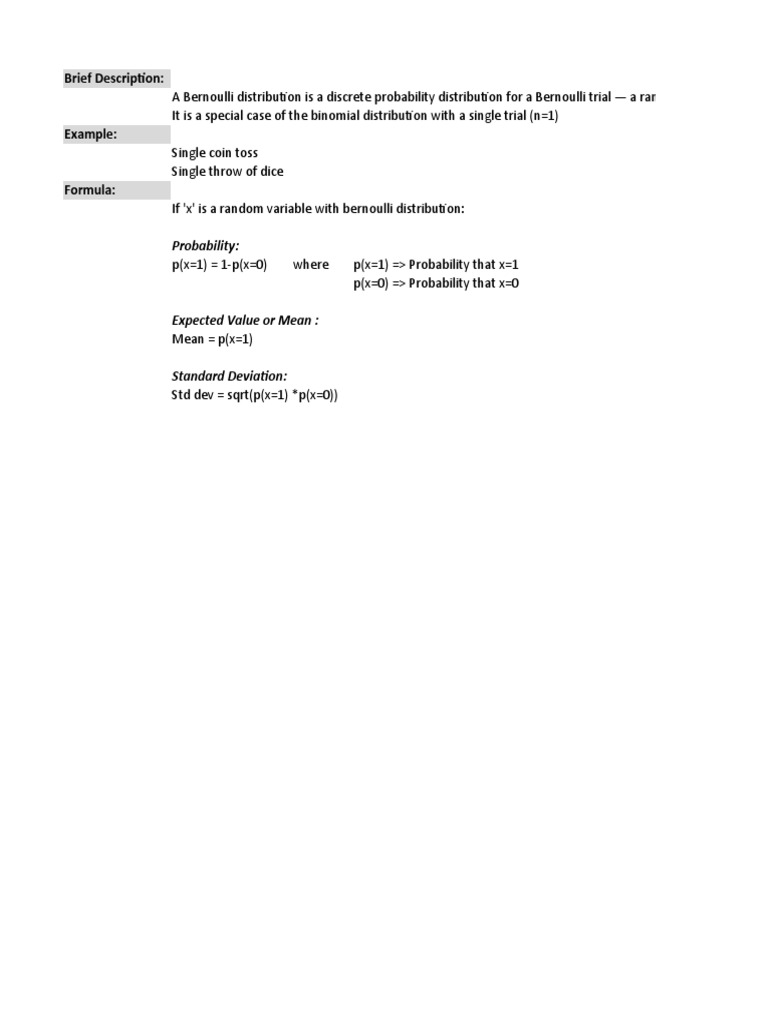 Bernoulli Distribution | PDF