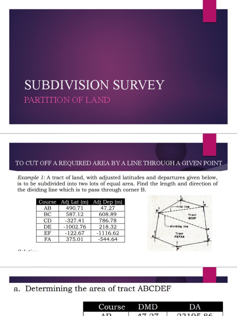 Subdivision Survey: Partition of Land | PDF