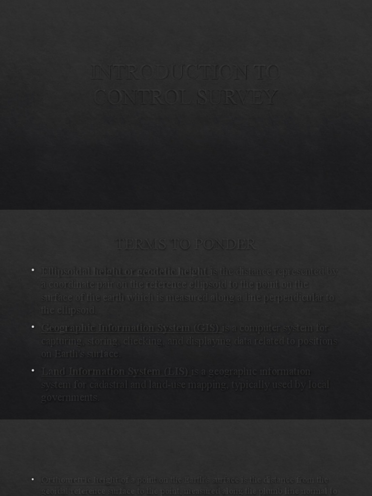 Introduction To Control Survey | PDF | Surveying | Geodesy