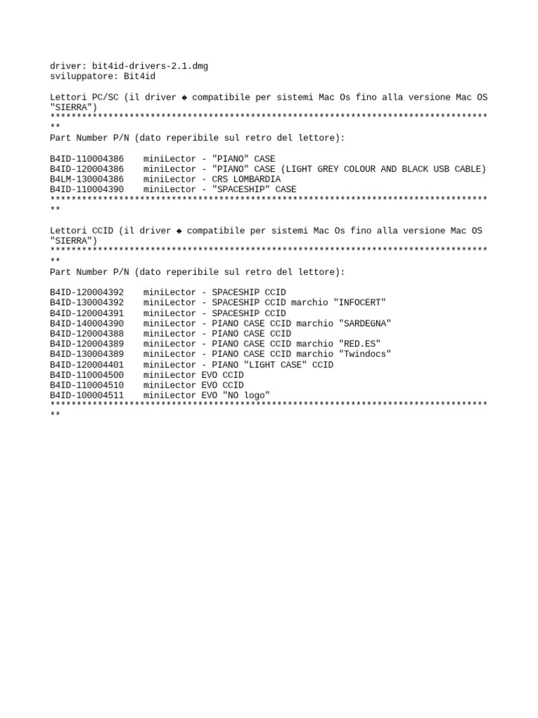 Bit4id Drivers for Mac OS Sierra | PDF