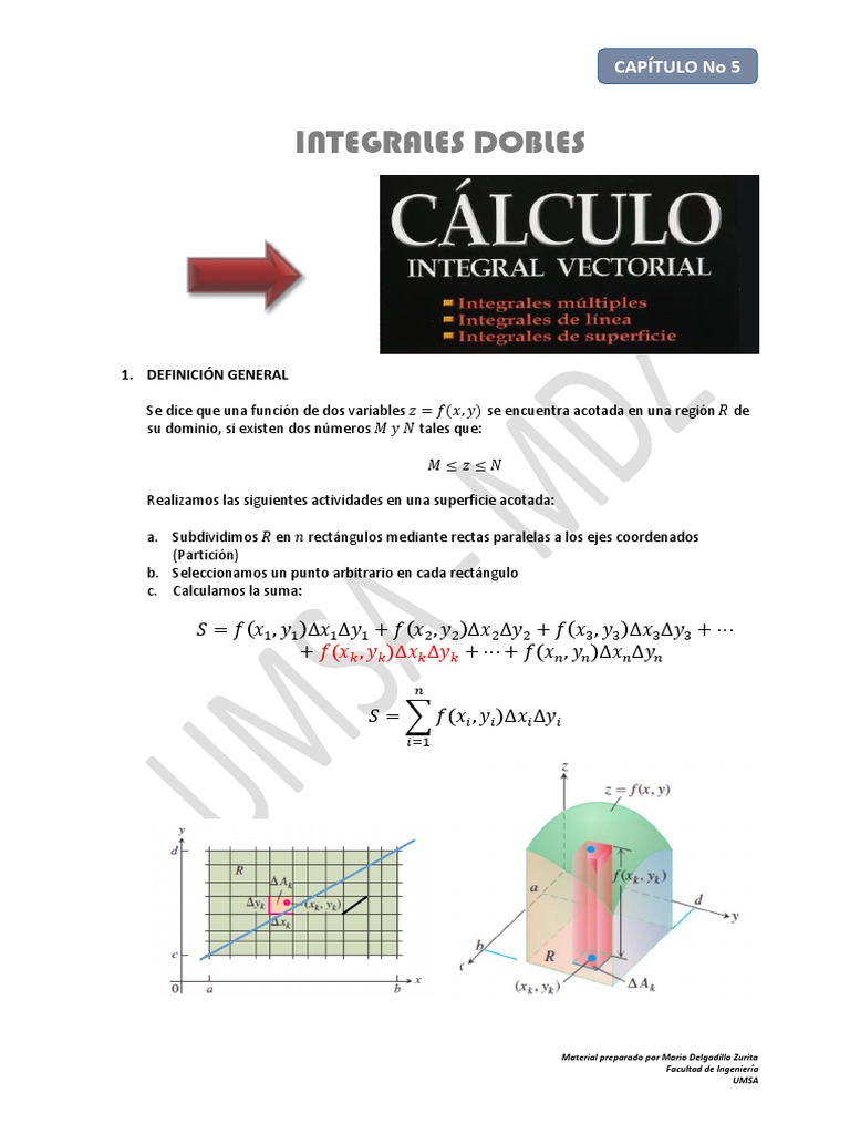 CAPITULO No 5 - INTEGRALES DOBLES | PDF | Integral | Funciones y mapeos