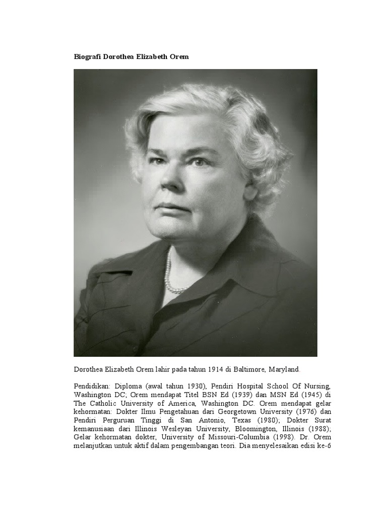 Biografi Dorothea Elizabeth Orem | PDF