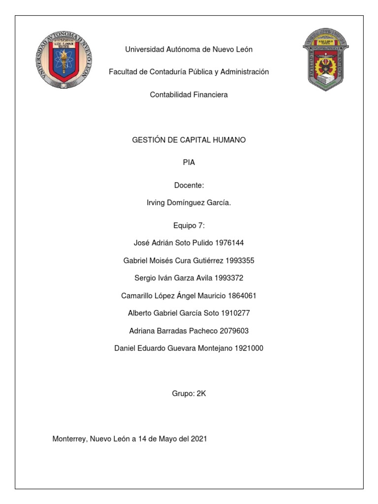 Pia Gestion de Capital Humano | PDF | Outsourcing | Business