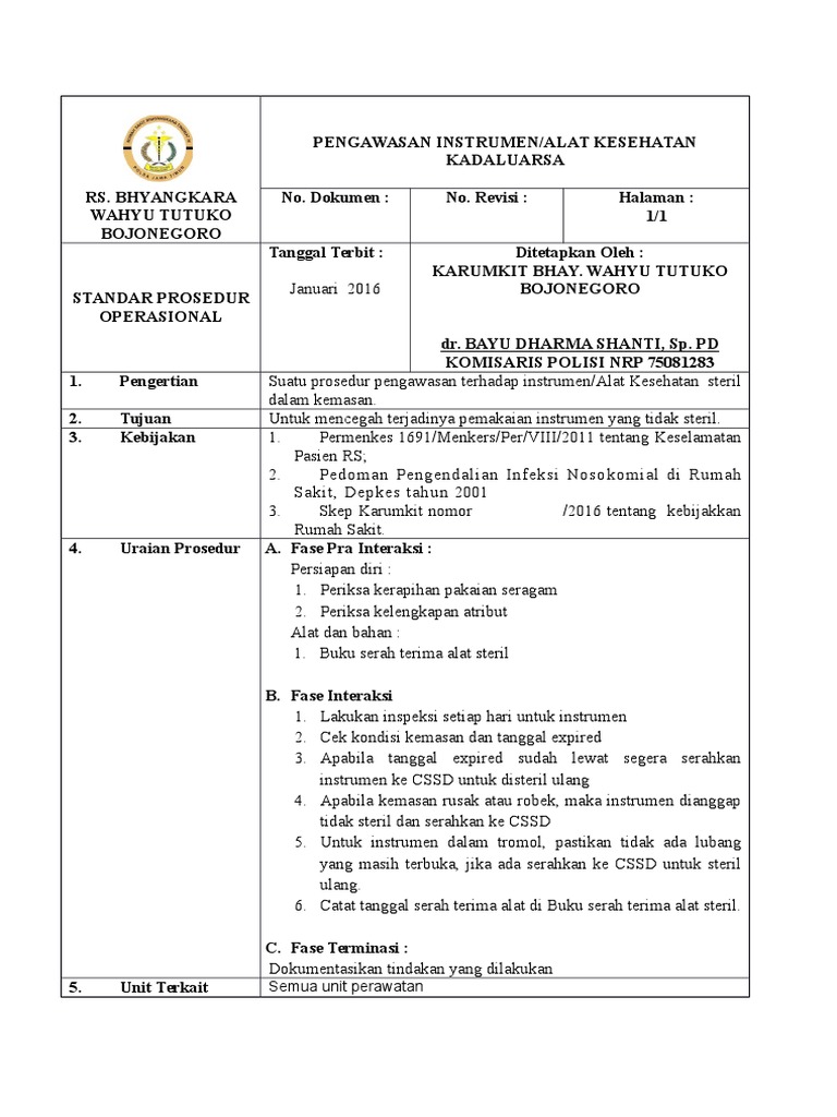 Sop Alat Kadaluarsa CSSD | PDF