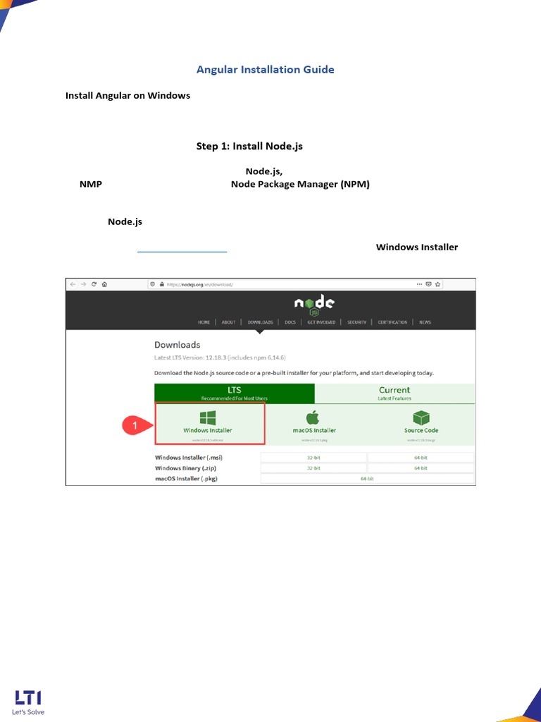 Angular Installation Guide: Install Angular On Windows | PDF | Command Line Interface | Software ...