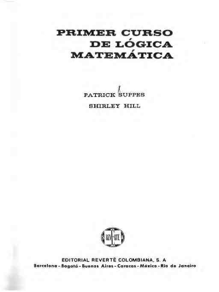 Patrick Suppes Shirley Hill Primer Curso de Logica Matematica Editorial ...