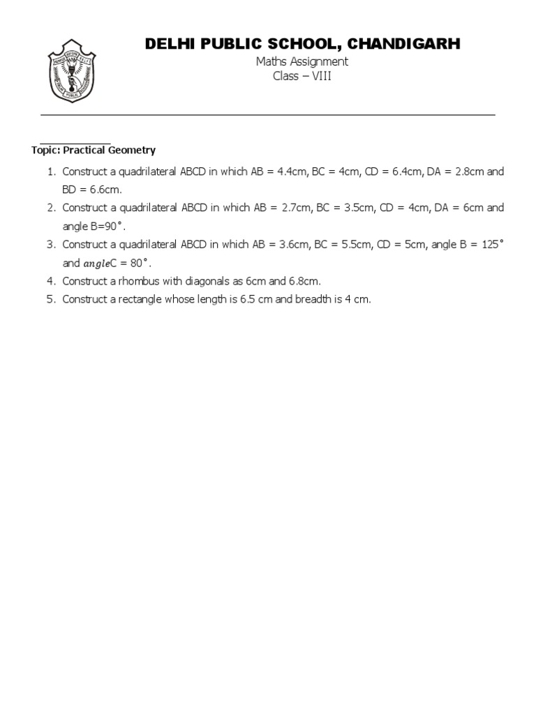 Class VIII Recap Practical Geometry | PDF | Teaching Methods & Materials | Home & Garden