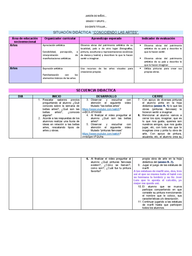 Plan Bellas Artes | PDF | Evaluación | Pinturas