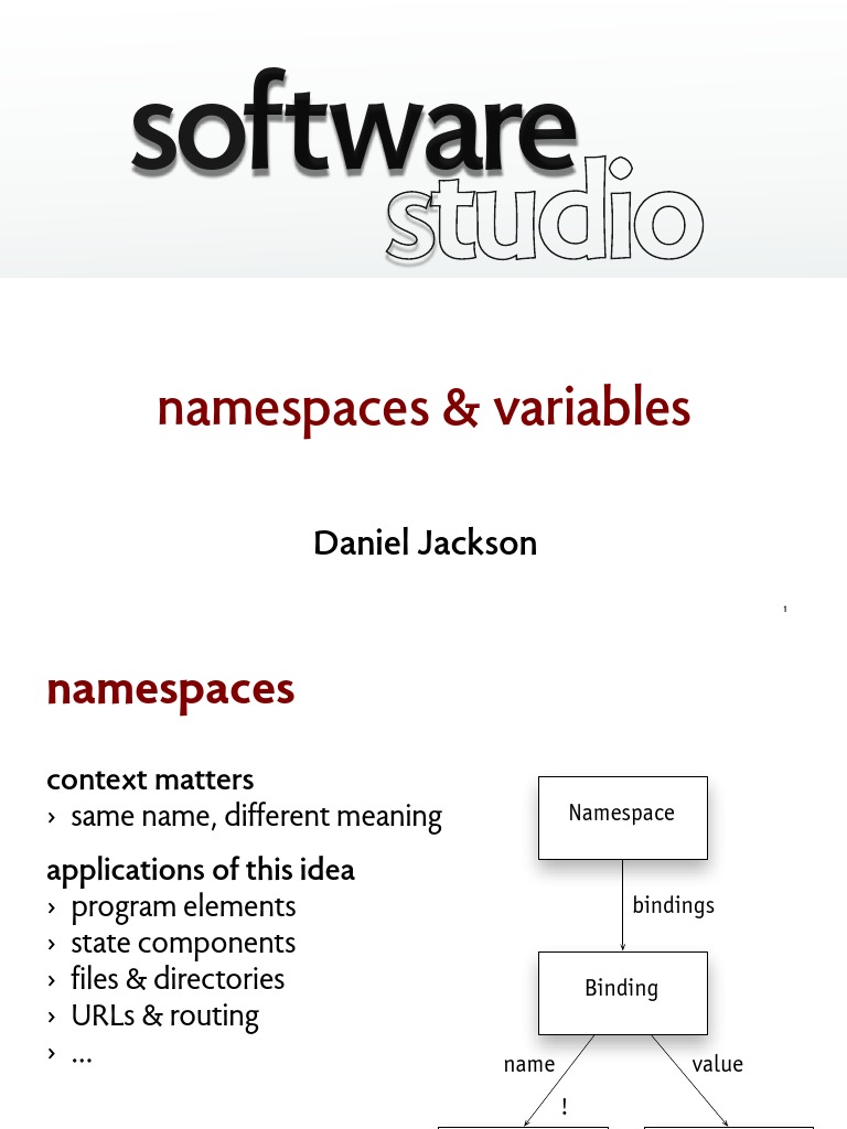 Software Studio: Namespaces & Variables | Download Free PDF | Variable (Computer Science ...