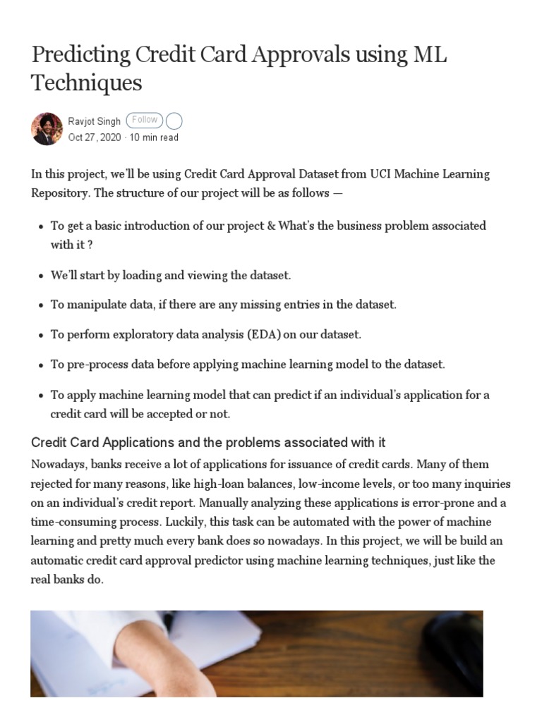 Credit Card Approval Prediction with ML | PDF | Machine Learning ...