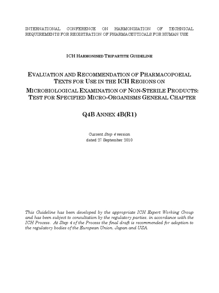 Q4B Annex4B R1 Step4 | PDF | Pharmaceutical | Business