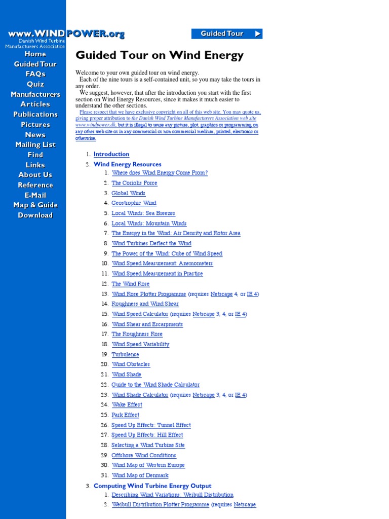 Wind Turbine Energy Windpower Org | PDF | Wind Power | Wind Turbine