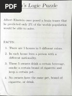 Einstein Riddle Worksheet | PDF | Drink | Yellow