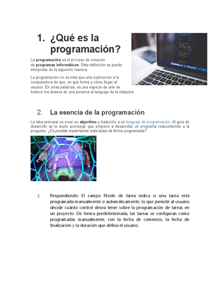 Qué Es La Programación | PDF | Programación de computadoras | Lenguaje ...