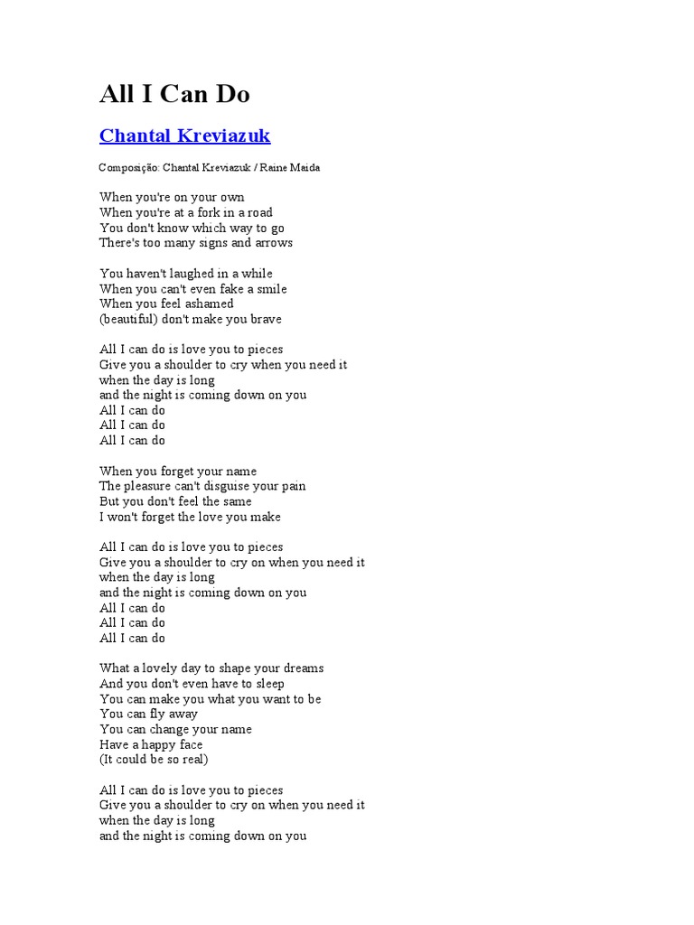 Chantal Kreviazuk - All I Can Do | PDF