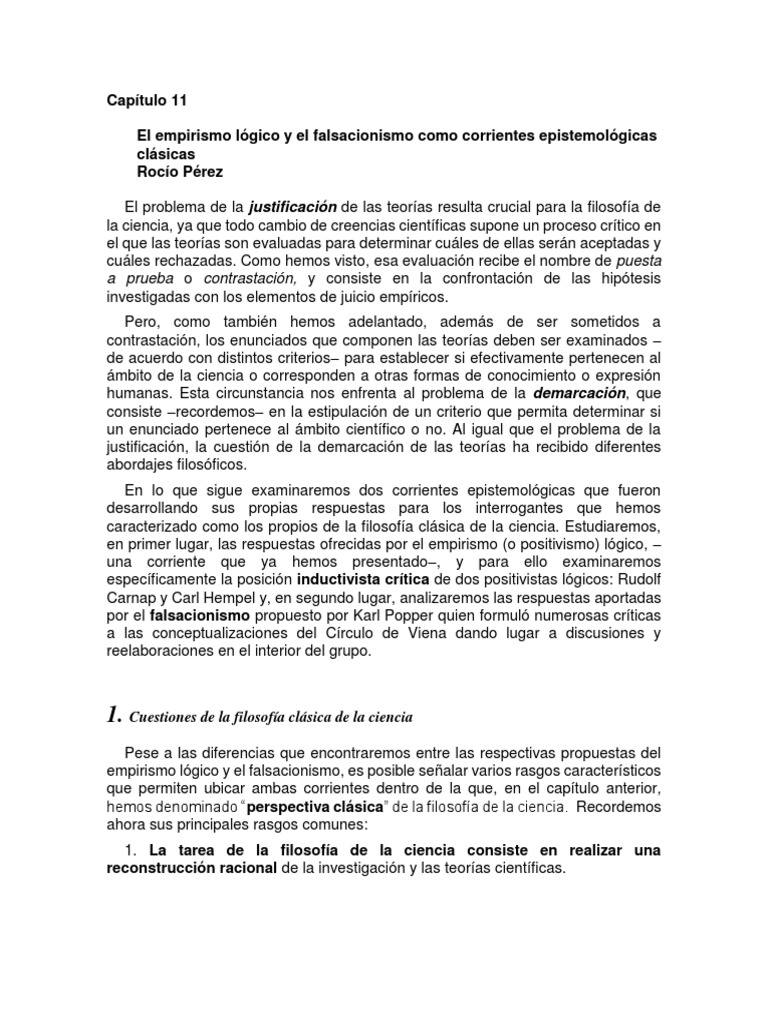 El Falsacionismo y El Positivismo Como Corrientes Epistemológicas ...