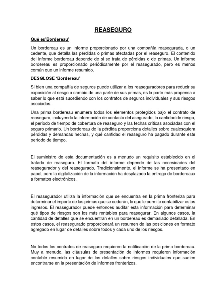 Terminos de Reaseguro | PDF | Reaseguro | Seguro