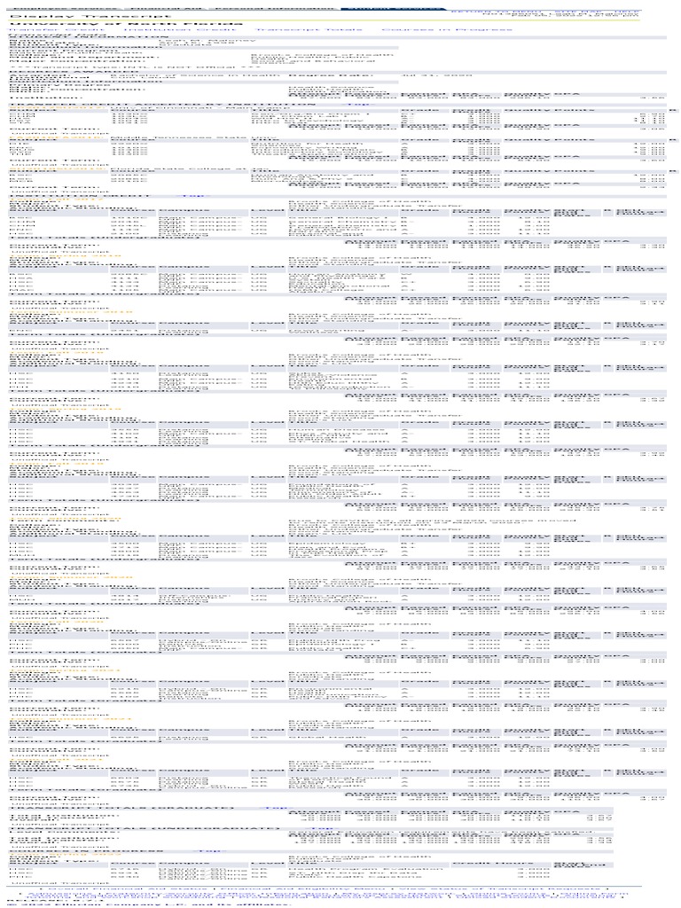 Academic Transcript Pdf Pdf Undergraduate Education Bachelor S Degree