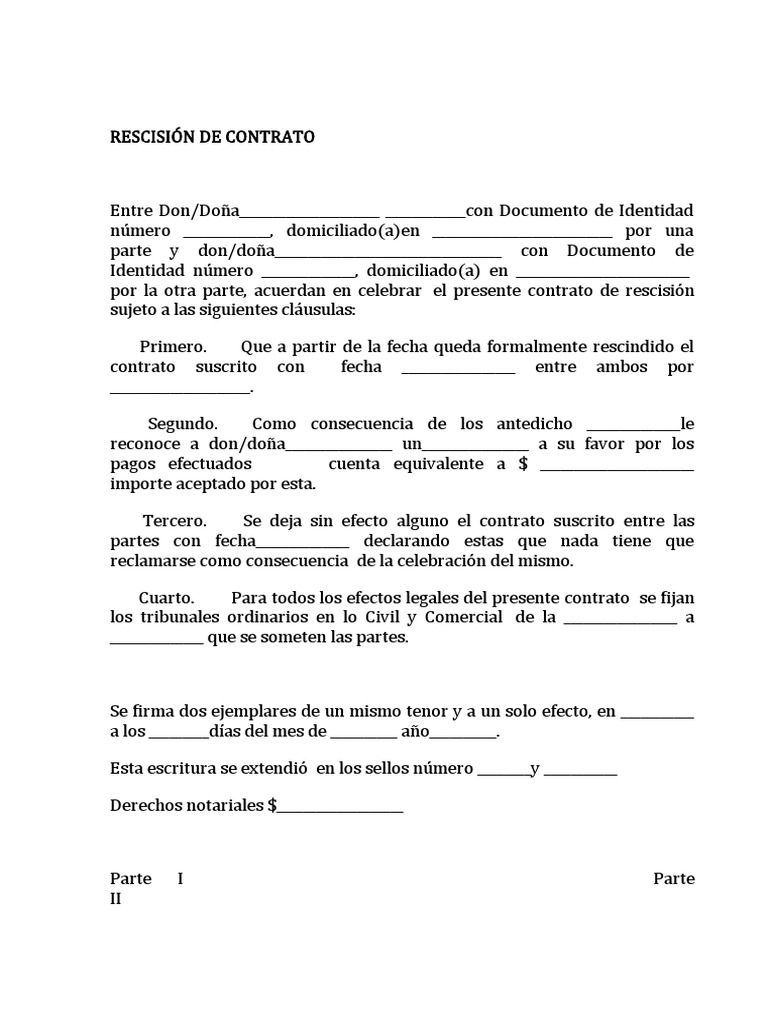 RescisiÓn De Contrato Laboral Pdf