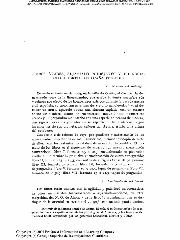 Libros Árabes, Aljamiado Mudéjares y Bilingües Descubiertos en Ocaña ...
