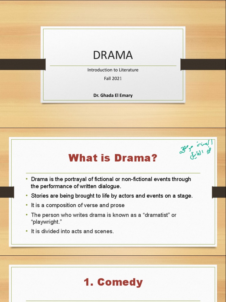 Drama: Introduction To Literature Fall 2021 | PDF | Play (Theatre) | Comedy