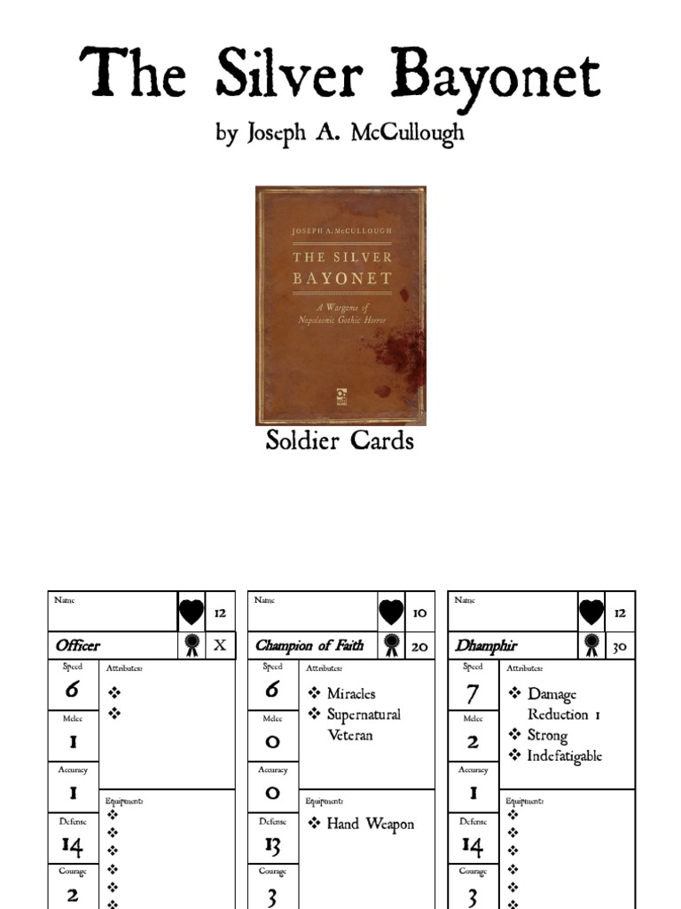 Silver Bayonet - Soldier Cards | PDF | Musket | Flight