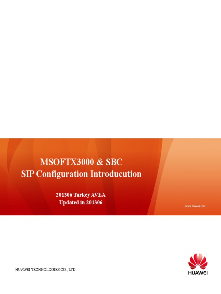07 - MSOFTX3000 SBC SIP Introduce - 201306 V2 1 | PDF | Session ...