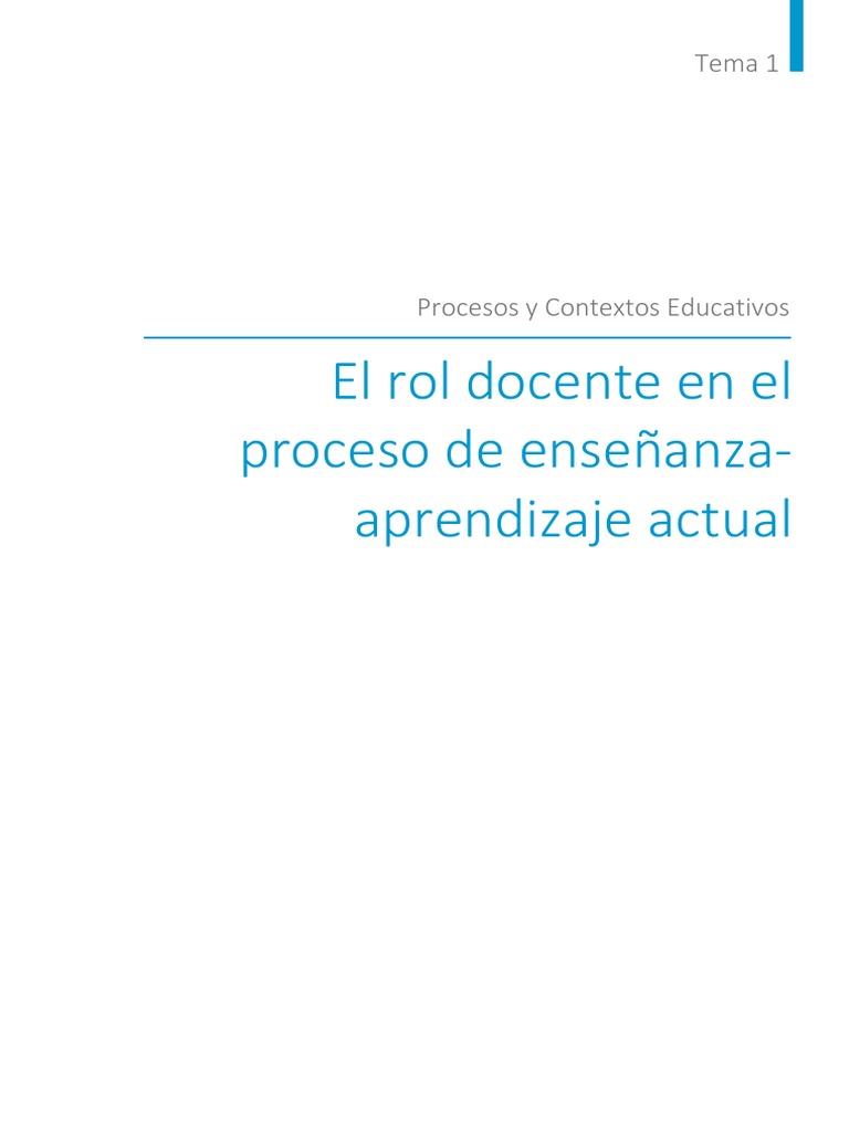 Proceso y Contextos Educativos | PDF | Aprendizaje | Maestros