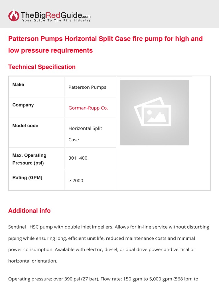 Patterson Horizontal Split Case Fire Pump | PDF