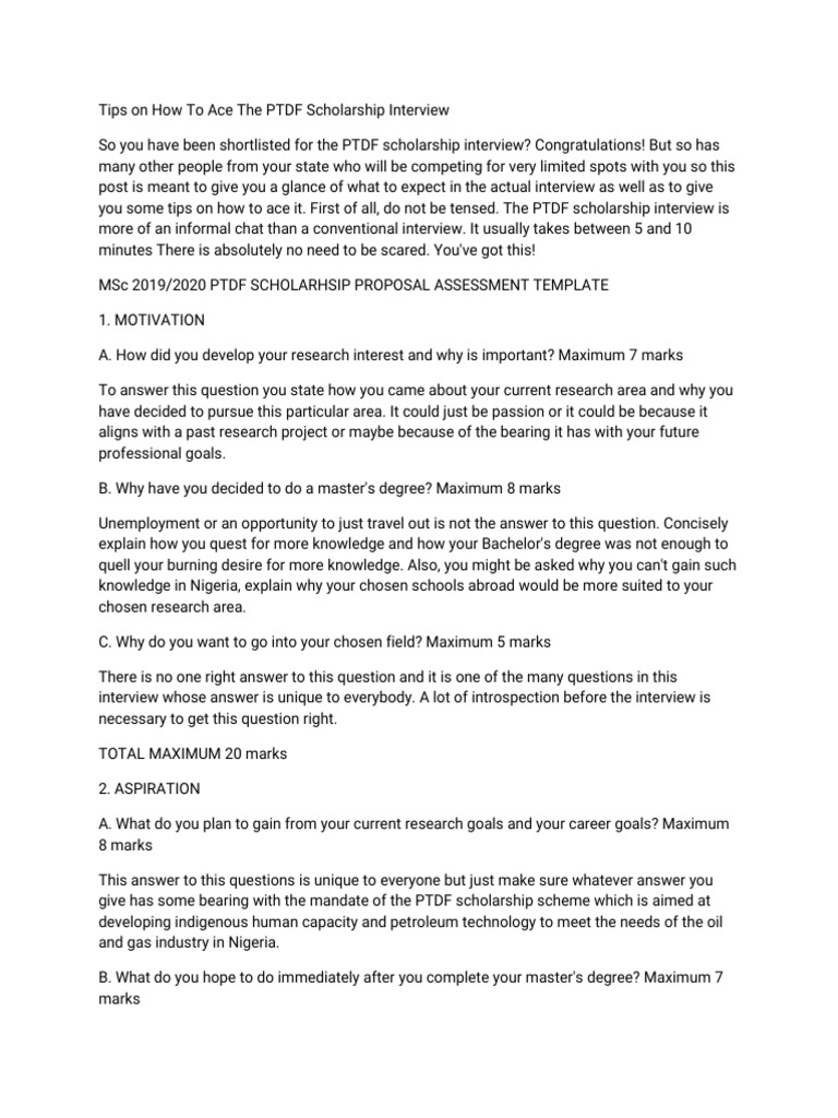 PTDF Interview Tips | PDF