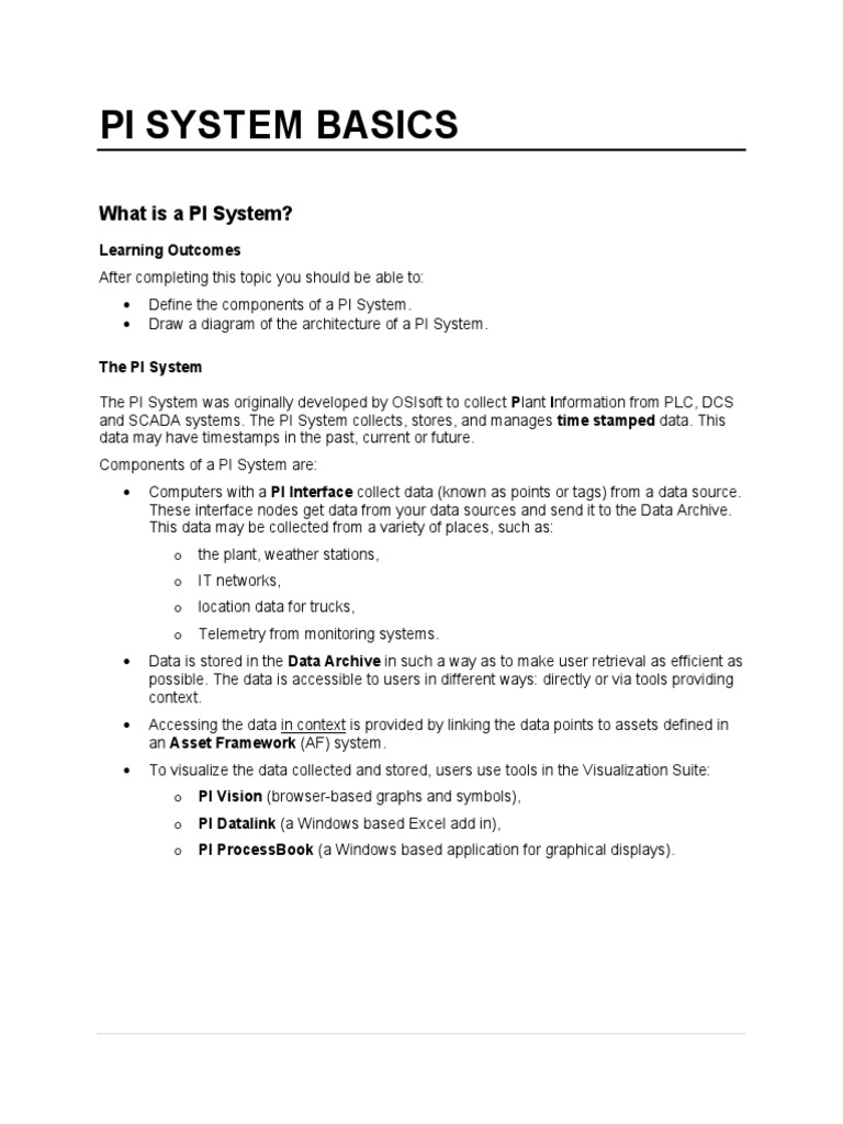 What Is A PI System | PDF | Computing | Computer Data