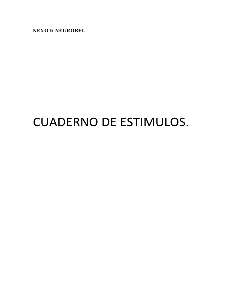 Neurobel Cuaderno EStímulos | PDF