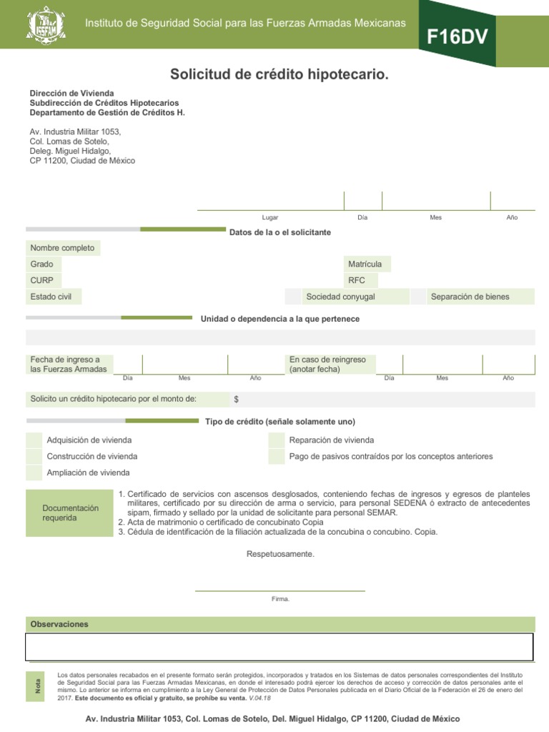 Solicitud Original Issfam | PDF | México | Privacidad de la información