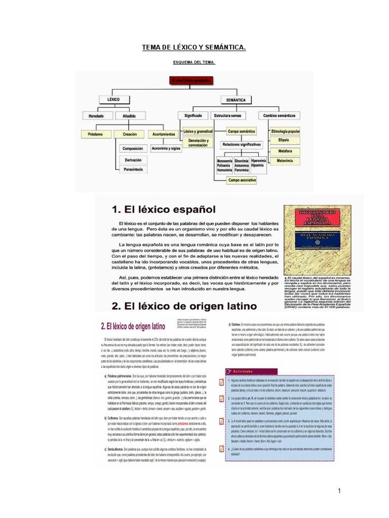 Léxico Y Semántica Pdf Palabra Semiótica