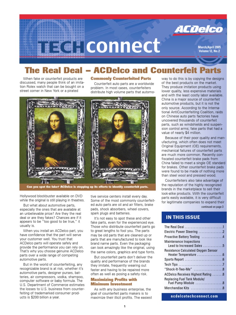 The Real Deal - Acdelco and Counterfeit Parts | PDF | Counterfeit ...