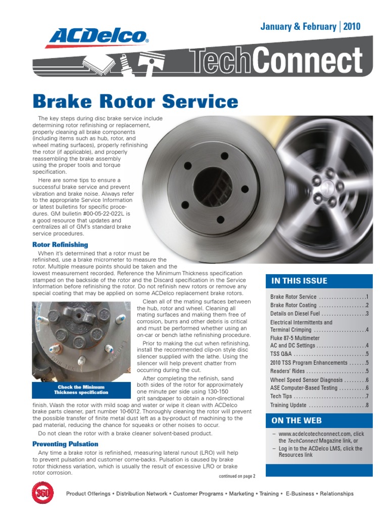 Brake Rotor Service: January & February 2010 | PDF | Manufactured Goods