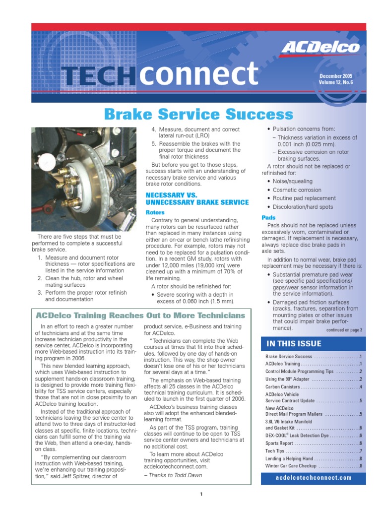Brake Service Success: Acdelco Training Reaches Out To More Technicians ...