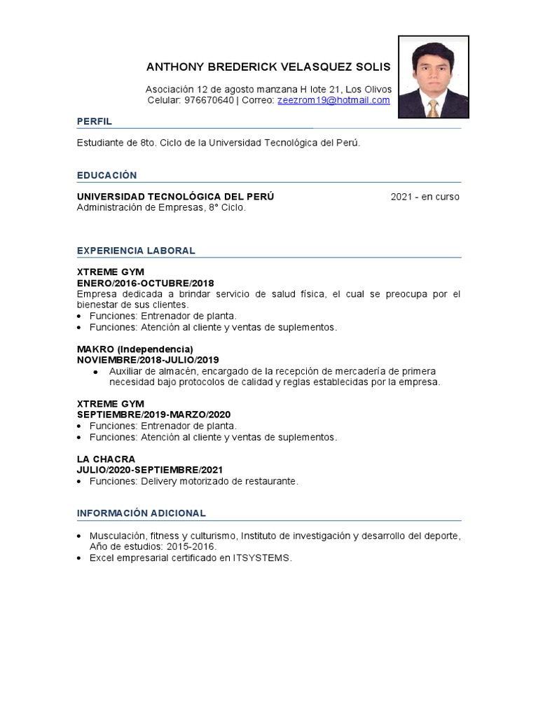 CV Nuevo Anthony | PDF
