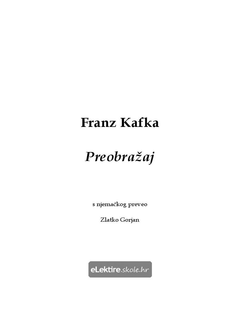 Kafka Preobrazaj | PDF