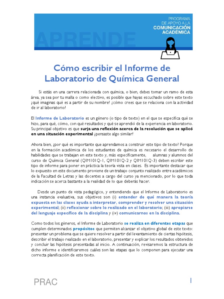 ¿Cómo Escribir Un Informe de Química General? | PDF | Laboratorios | Teoría