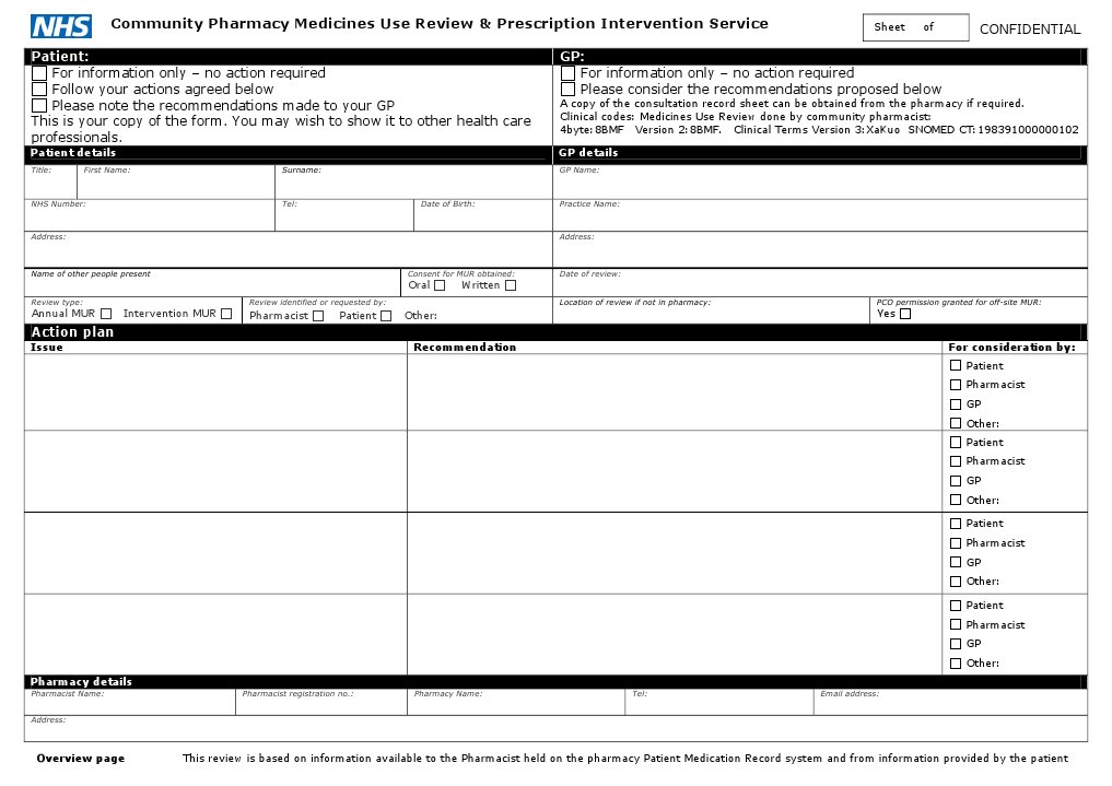 Mur Form 20v220 - Final | PDF | General Practitioner | Pharmacy