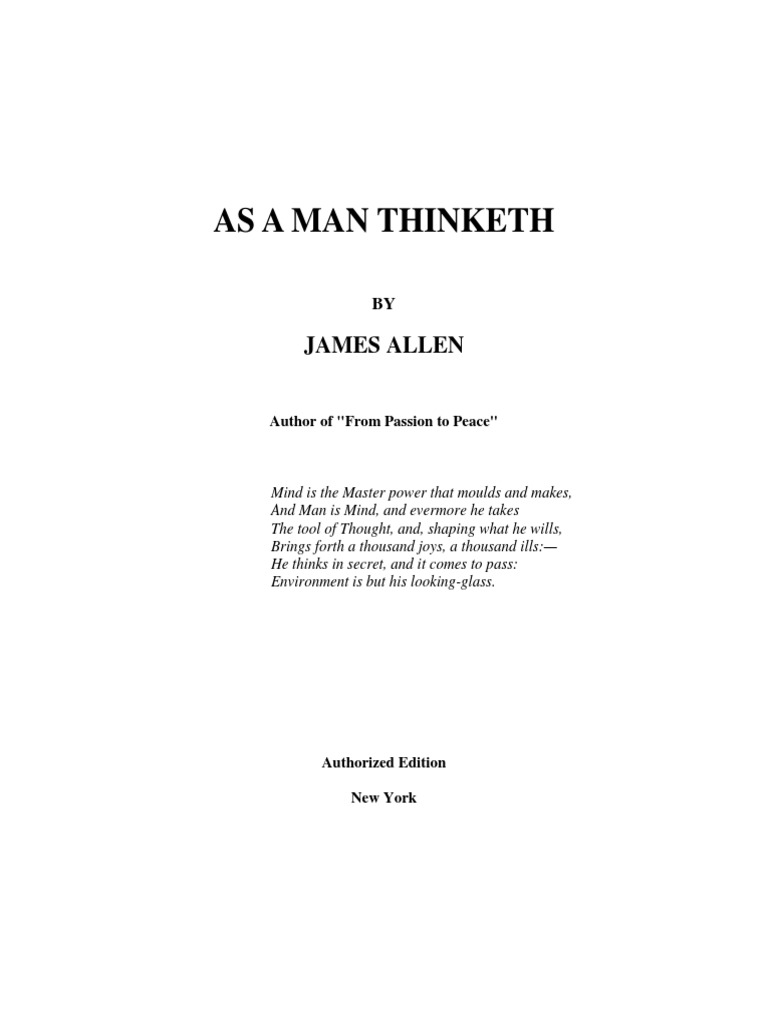 As A Man Thinketh | PDF | Virtue | Soul